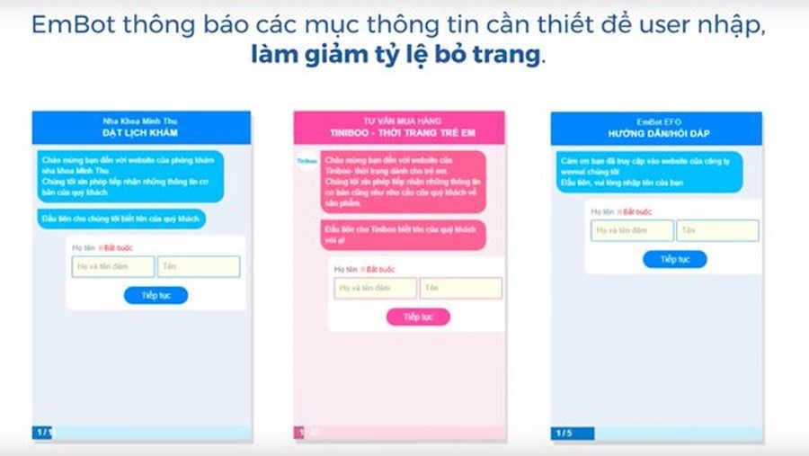 EmBot EFO - Chatbot thu thập thông tin người dùng ra phiên bản tiếng Việt