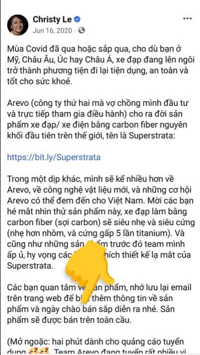 Nhiều bằng chứng cho thấy bà Lê Diệp Kiều Trang hành động bất nhất trong dự án xe đạp Superstrata